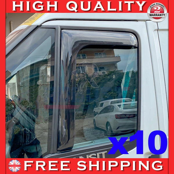 10X PAIR FOR FORD TRANSIT MK6 MK7 L SHAPE WIND RAIN SUN SMOKED GUARD D ...