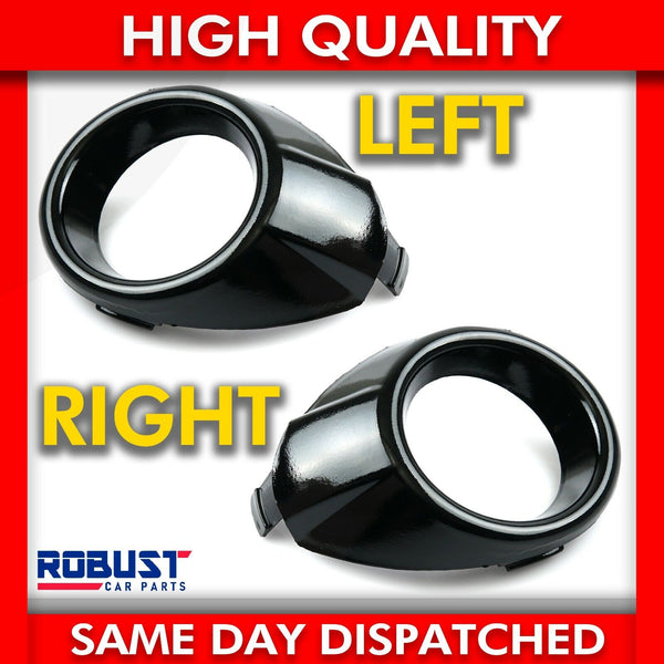 GLOSS BLACK FRONT BUMPER LEFT & RIGHT FOG LIGHT SURROUNDS BEZELS FOR F ...